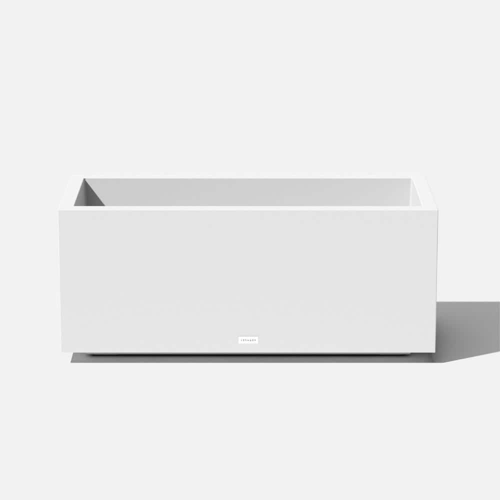 Veradek Long Box Extra Large White Plastic Rectangular Planter with ...
