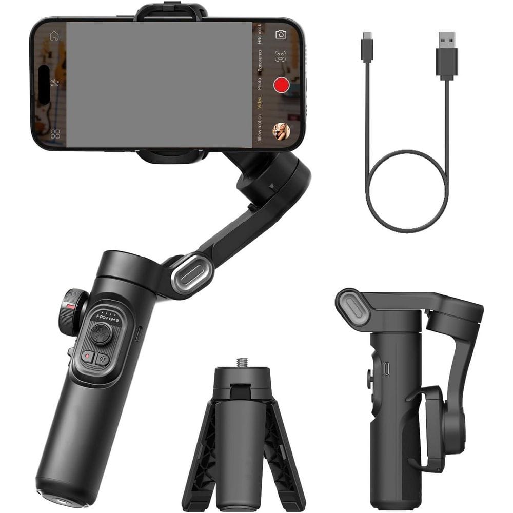 Yichuhaoxi Foldable 3-Axis Phone Gimbal Stabilizer with Focus Wheel for ...