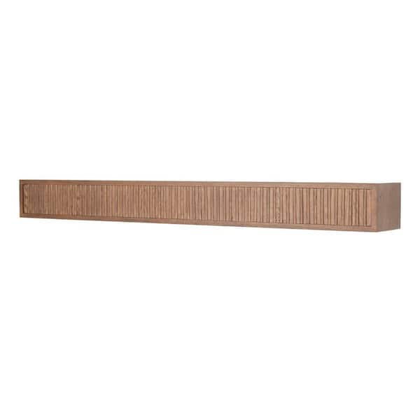 Modern Ember Monti Boxframe Burnished Walnut Stain 72 in. Fluted Wood ...