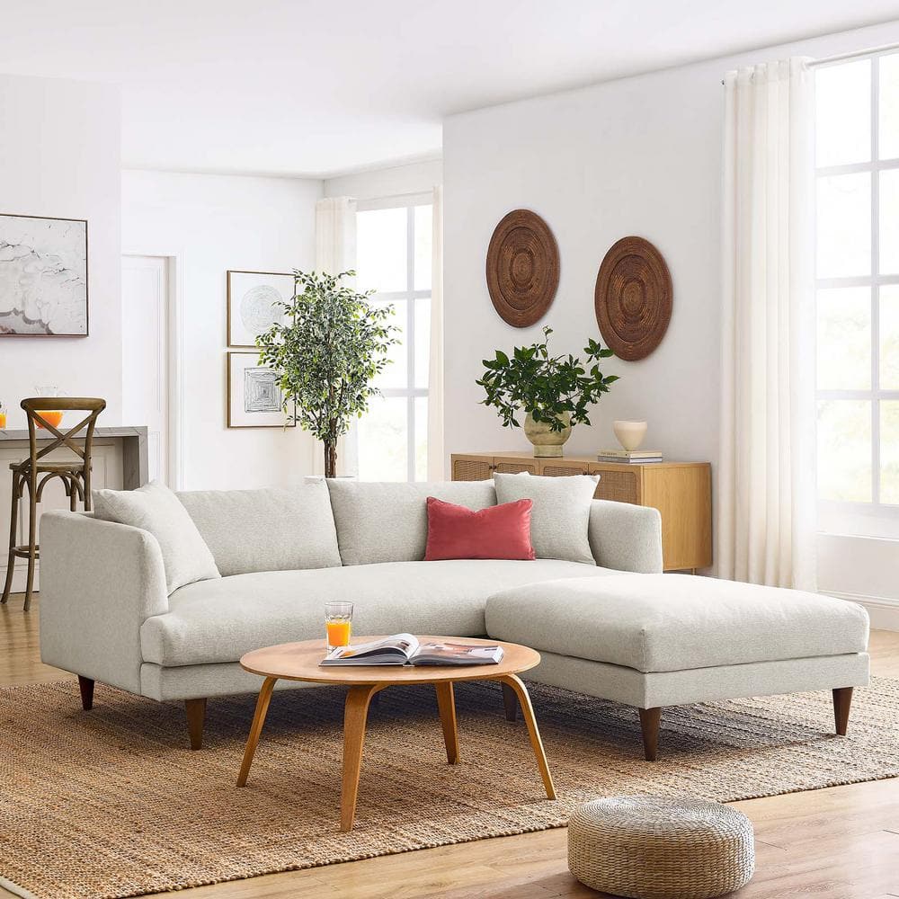 MODWAY Zoya Down Filled Overstuffed Sofa Arm Chair and Ottoman Set in ...