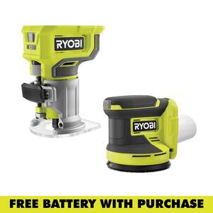 RYOBI ONE+ 18V Cordless 2-Tool Combo Kit with Compact Fixed Base Router ...
