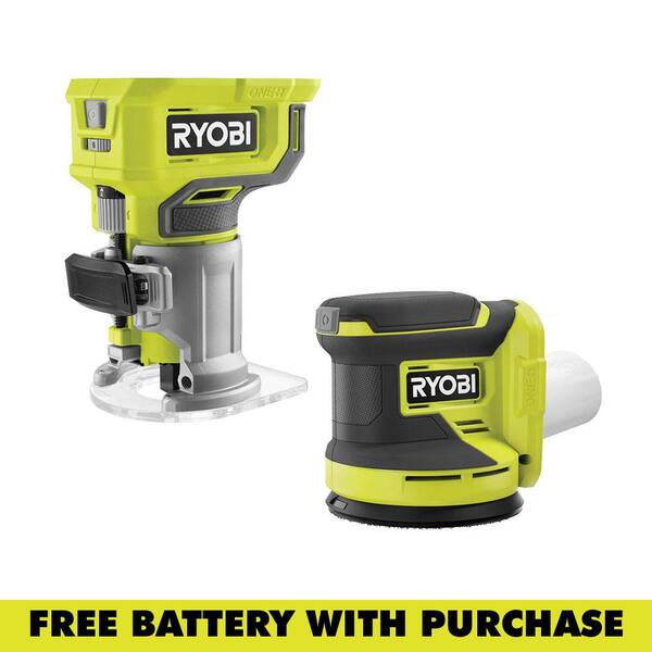 RYOBI ONE+ 18V Cordless 2-Tool Combo Kit with Compact Fixed Base Router ...