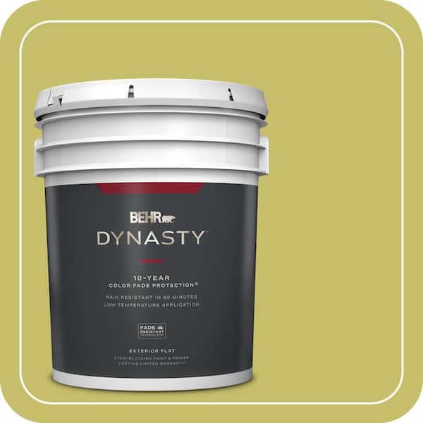 BEHR DYNASTY 5 gal. #P350-5 Go Go Lime Flat Exterior Stain-Blocking ...
