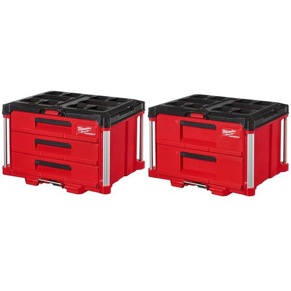 Milwaukee PACKOUT 22 in. 3-Drawer and 2-Drawer 48-22-8443-8442 - The ...