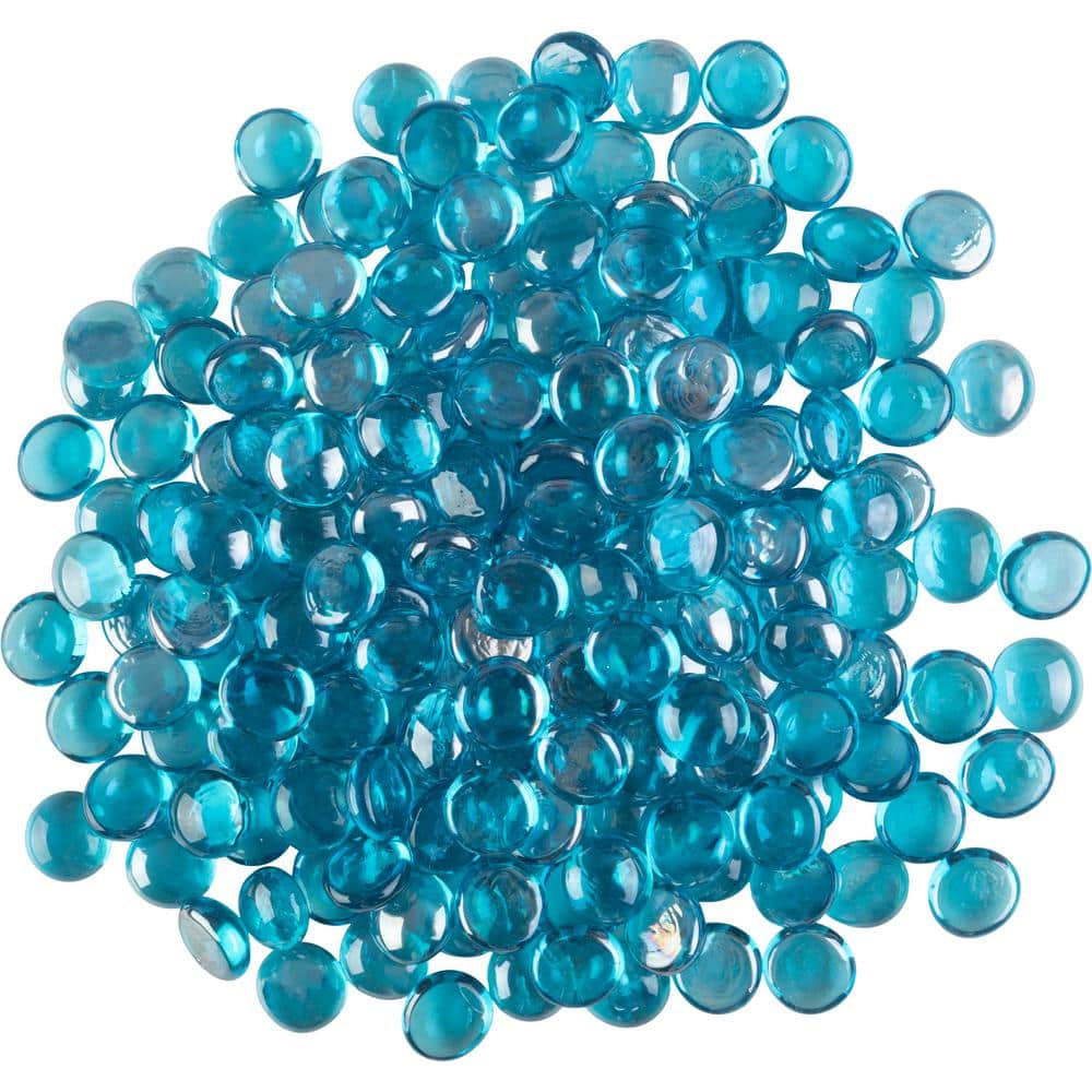 Pure Garden 10 lb. Flat Glass Marbles, Aqua Blue 50-1383 - The Home Depot