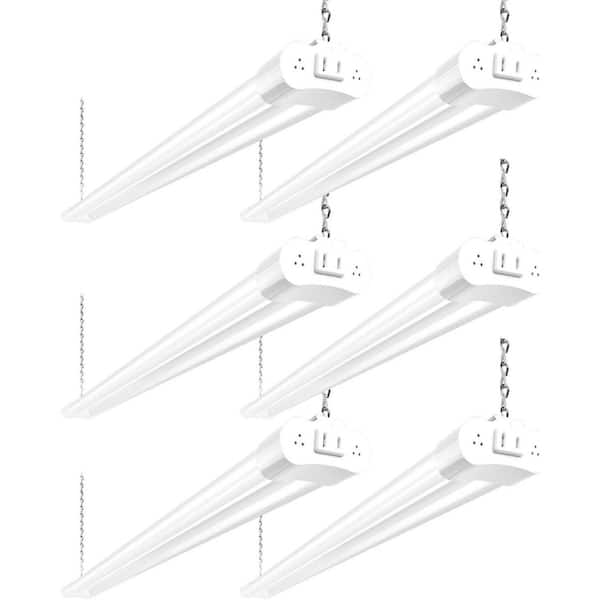 Lukyamzn 4 ft. 250-Watt Equivalent Linkable LED White Shop Light, 4400 ...
