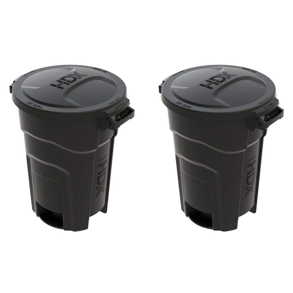 Reviews for HDX 20 gal. Black Heavy Duty Outdoor Trash Can with Domed ...