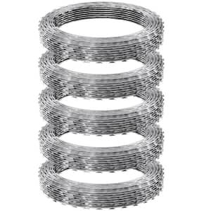 SKYSHALO Razor Wires, 246 ft. Razor Barbed Wire, 5 Rolls Razor Wire ...
