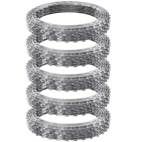 SVOPES 246 ft. Razor Wire Fencing, 590.55 in. H, 5 Rolls Galvanized ...