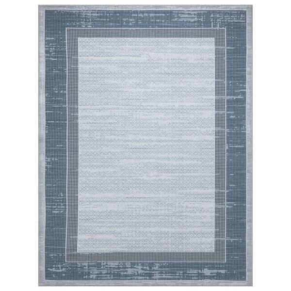 Ottomanson Non Shedding Washable Wrinkle-free Flatweave Border 5x7 ...