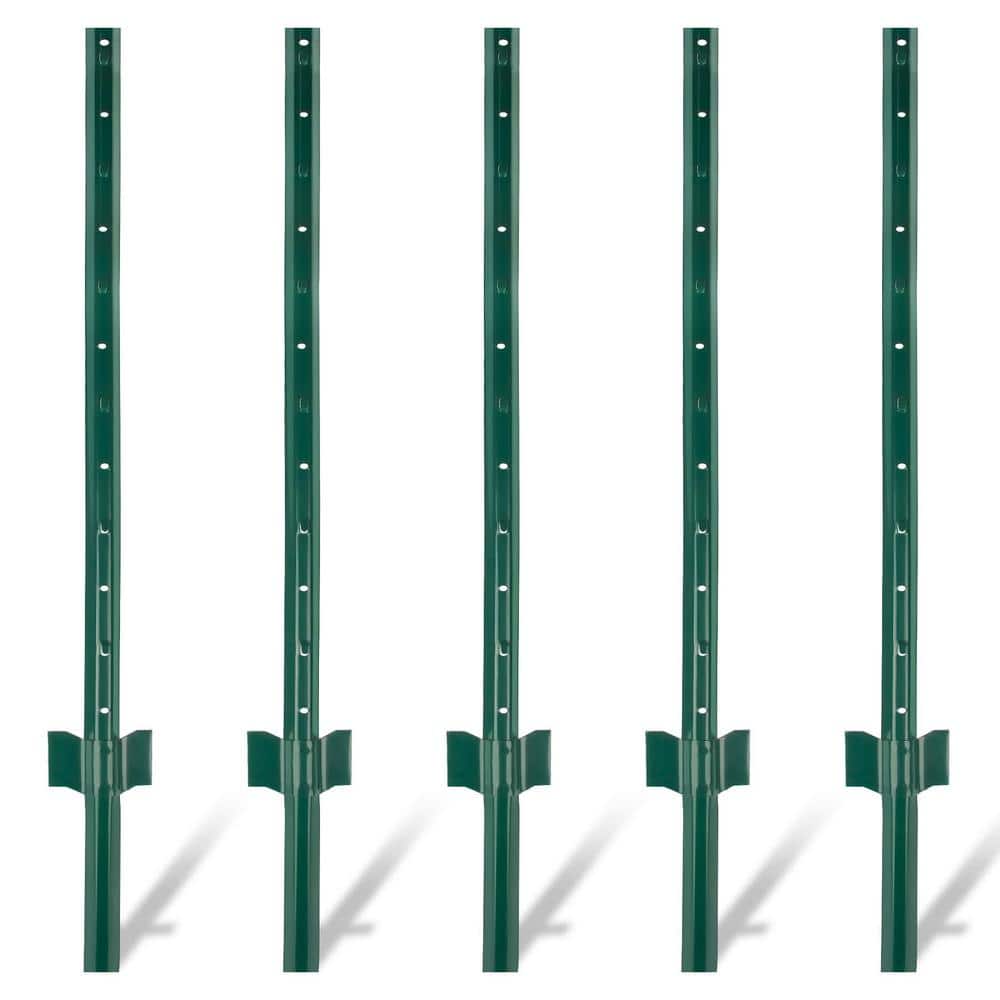 Angel Sar 3 ft. Light Duty Metal Fence Posts, Steel Fence U-Post for ...