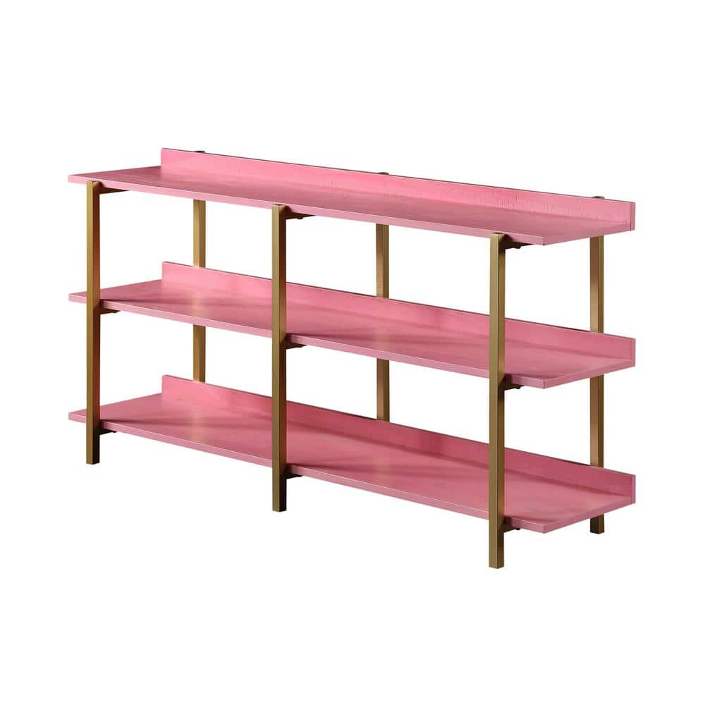 Furniture of America Genesis 32 in. Antique Pink 3-Shelf Contemporary ...