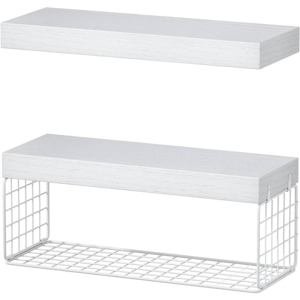 Cubilan 15.7 in. W x 6.7 in. D White Decorative Wall Shelf, Bathroom ...