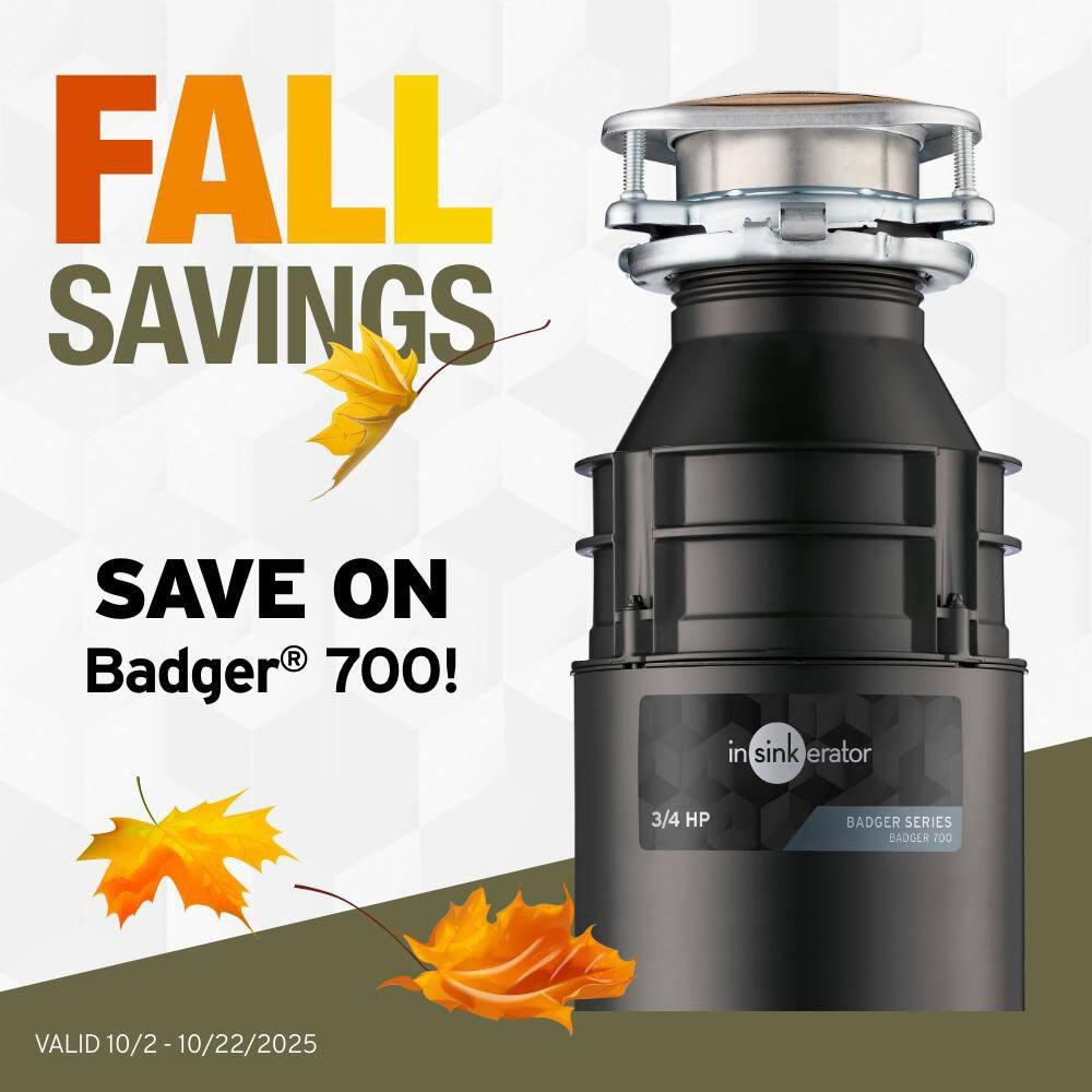 InSinkErator Badger 700, 3/4 HP Continuous Feed Kitchen Garbage ...
