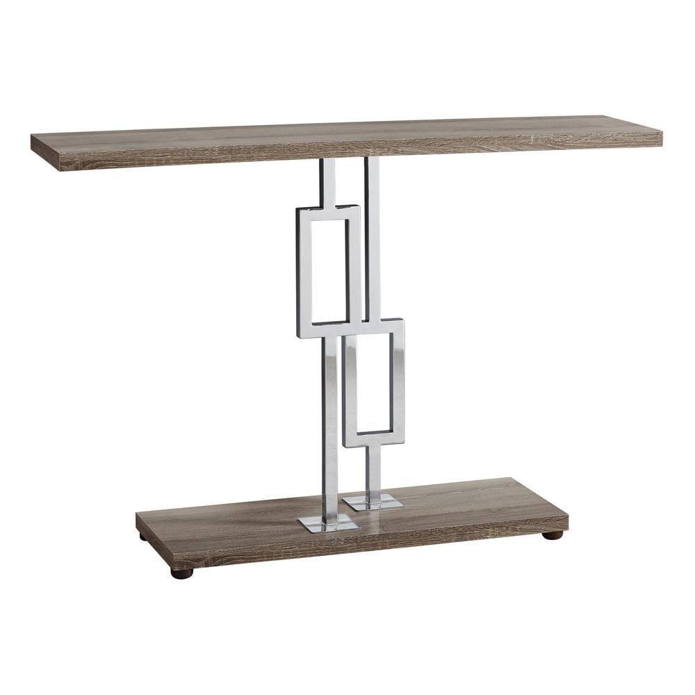 48 in. Dark Taupe Standard Rectangle Console Table with Storage HD3268 ...