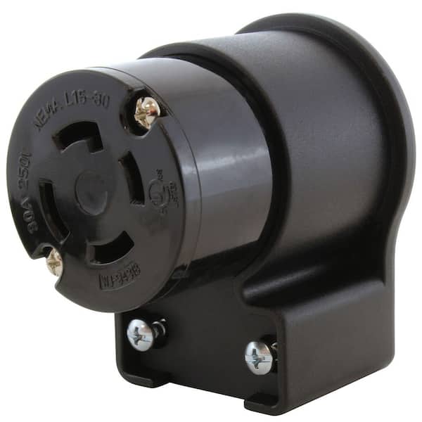 AC WORKS 30 Amp 250-Volt 3-Phase NEMA L15-30R 4-Prong Industrial Grade Locking Female Connector ...