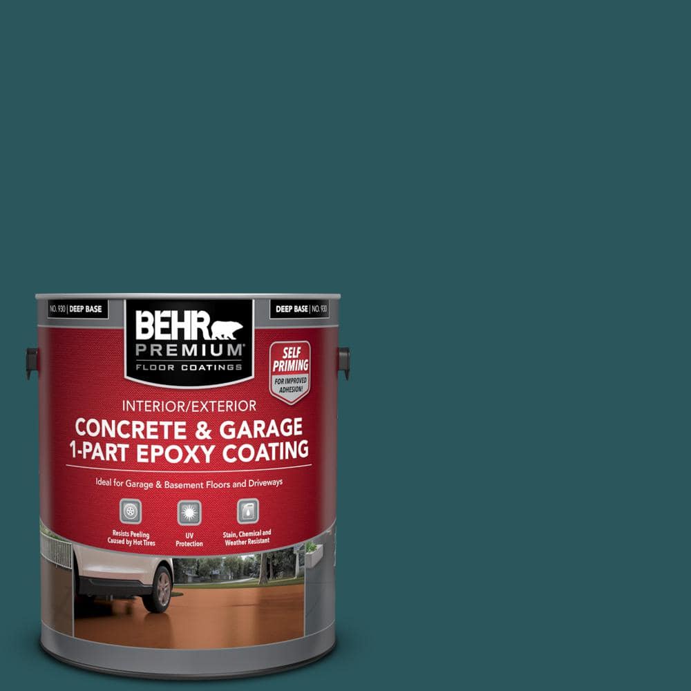BEHR PREMIUM 1 gal. #MQ6-01 Ocean Abyss Self-Priming 1-Part Epoxy Satin ...