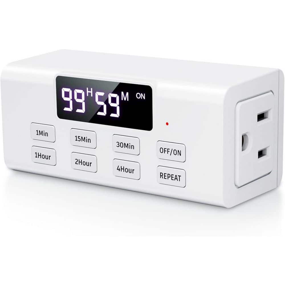 Vrbgify Countdown Timer Outlet, up to 99 Hours with Indoor Auto Shut ...