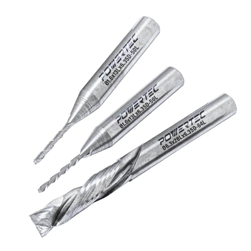 ‎POWERTEC 1/16 in. Up Cut, 1/16 in. Down Cut 1/4 in. Up/Down Cut ...