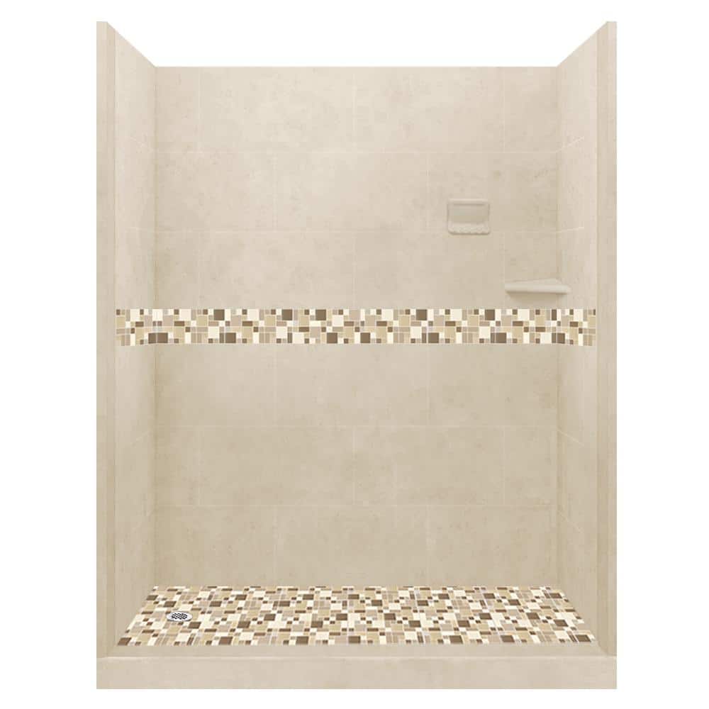 American Bath Factory Tuscany 60 in. L x 34 in. W x 80 in. H Left Drain ...