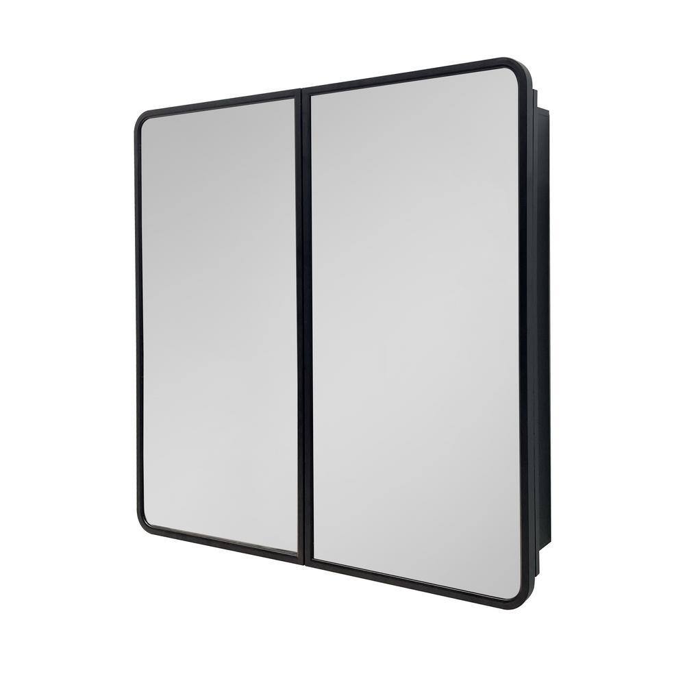 Zeus & Ruta 32 in. W x 32 in. H Rectangular Black Recessed or Surface ...