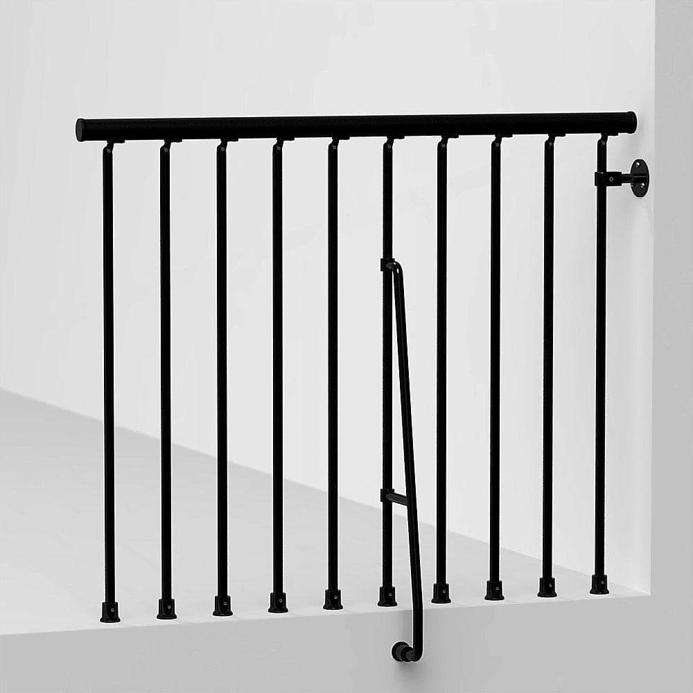 Arke Civik 47 in. Black Balcony Rail Kit K03027 - The Home Depot