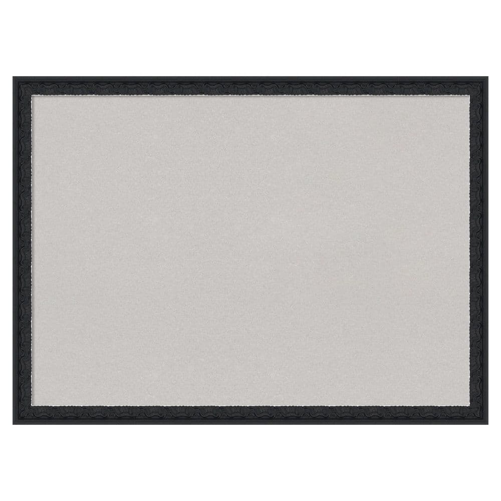 Amanti Art Bethany Black 30 in. x 22 in. Wood Framed Grey Cork Memo ...