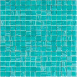 Apollo Tile Celestial Glossy Kelly Green 12 in. x 12 in. Glass Mosaic ...