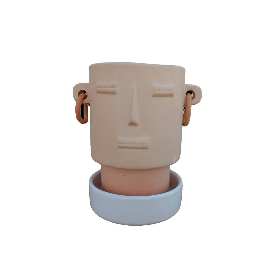 Clay planter Moai Meadow Large 458601S - The Home Depot