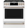 Cafe 30 in. 5.6 cu. ft. Smart Slide-In Gas Range in Matte White with ...