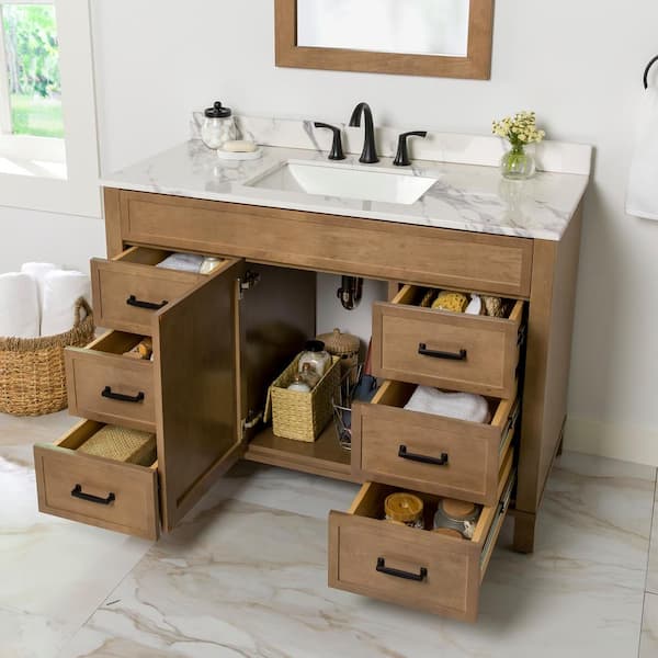 Home Decorators Collection Winsome 48 in. Bath Vanity Cabinet without Top in Sand WS48-SD - The ...