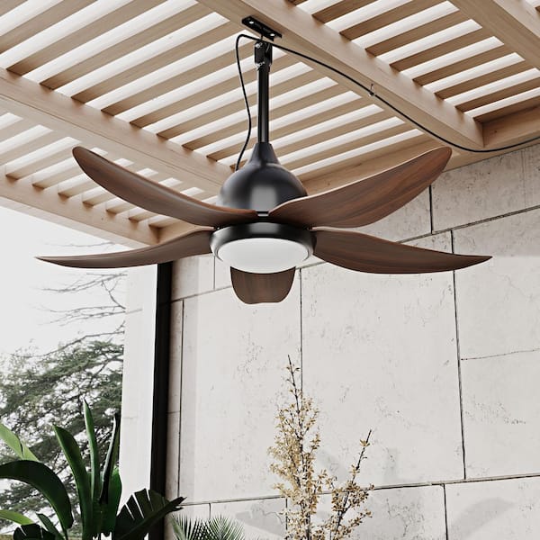 Seasonize 44 in. Indoor/Outdoor Brown Waterproof Ceiling Fan with Light ...
