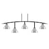 Siena 5-Light Matte Black Billiard-Light with Chrome Metal Shades ...