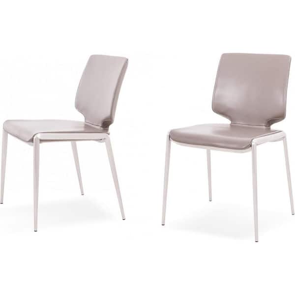 HOME IMPORTS EMPORIUM Silver/Gray Faux Leather Upholstered Metal Frame ...