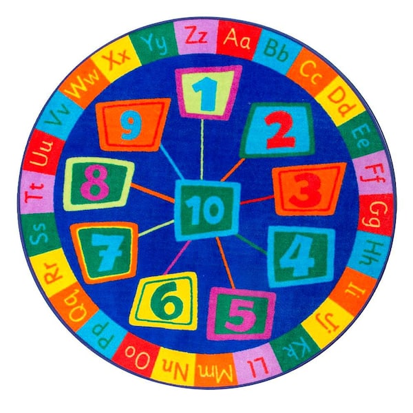 nuLOOM Number Circles Playmat Blue 5' Round Rug MCGZ06A-505R - The Home ...
