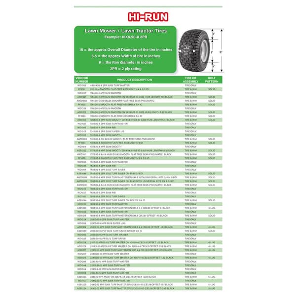 Garden Tractor Tire Sizes 23x8.50 12 Turf Tires 4 Ply | Antego Tire