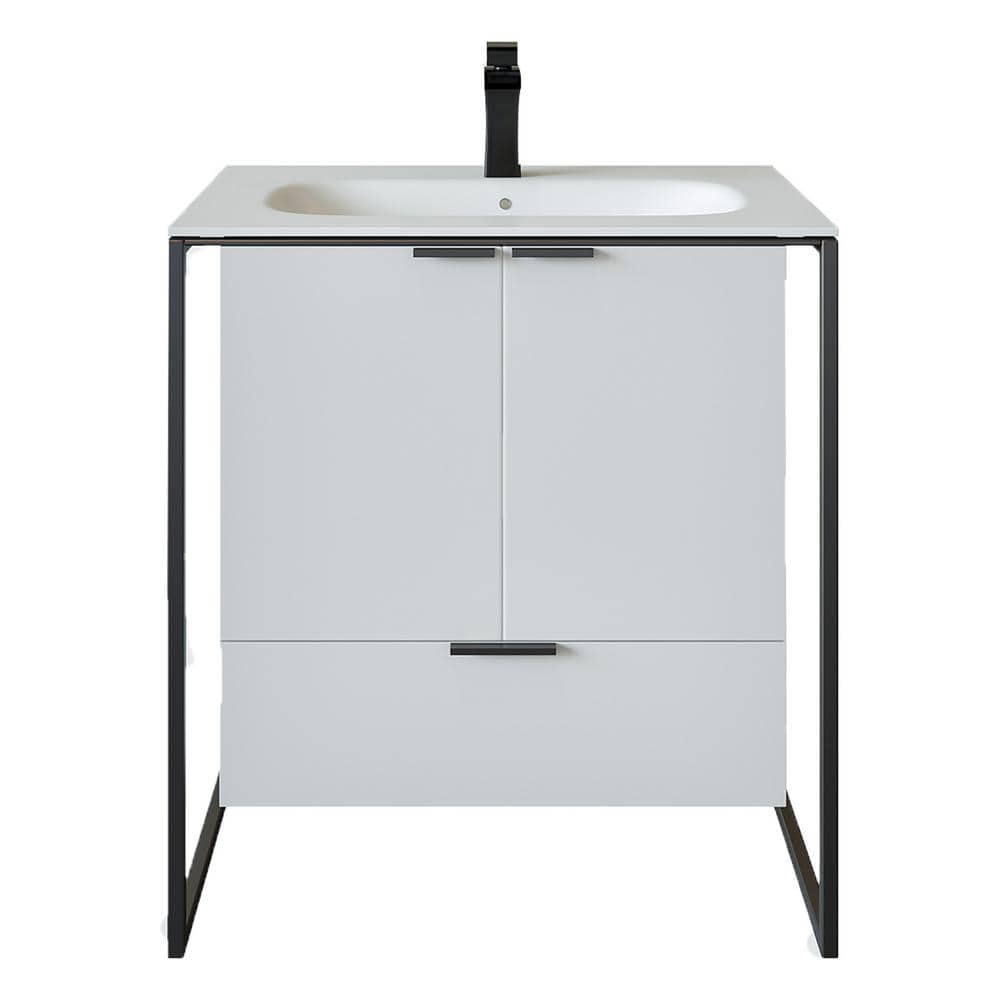 Eviva Moma 32 in. W x 18 in. D x 34 in. H Bathroom Vanity in White with ...