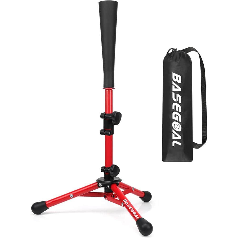 Red Baseball Tee with Easy Adjustable Height for Kids, Batting Tee ...