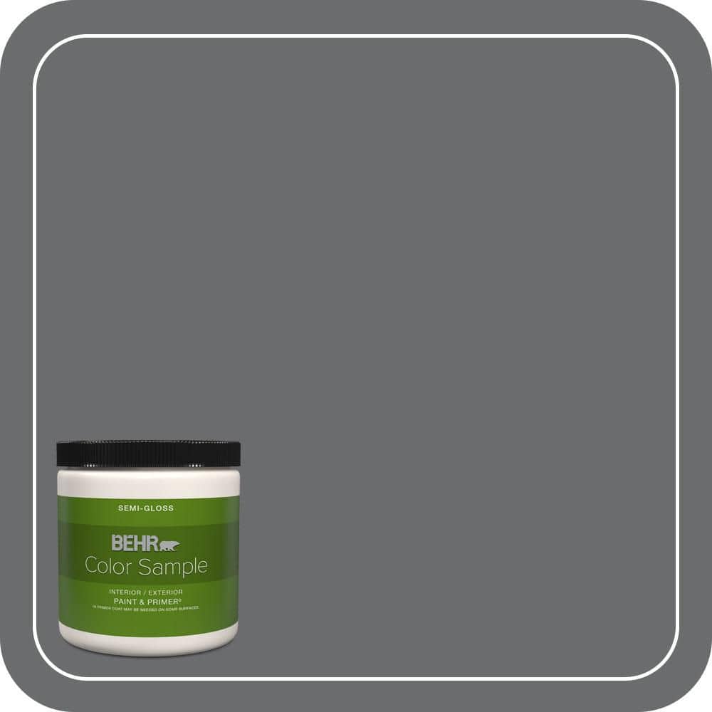BEHR PREMIUM PLUS 8 oz. #770F-5 Dark Ash Semi-Gloss Interior/Exterior ...