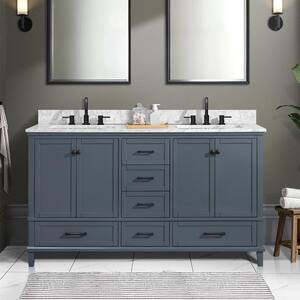 Home Decorators Collection Merryfield 61 in. Double Sink Dark Blue-Gray ...
