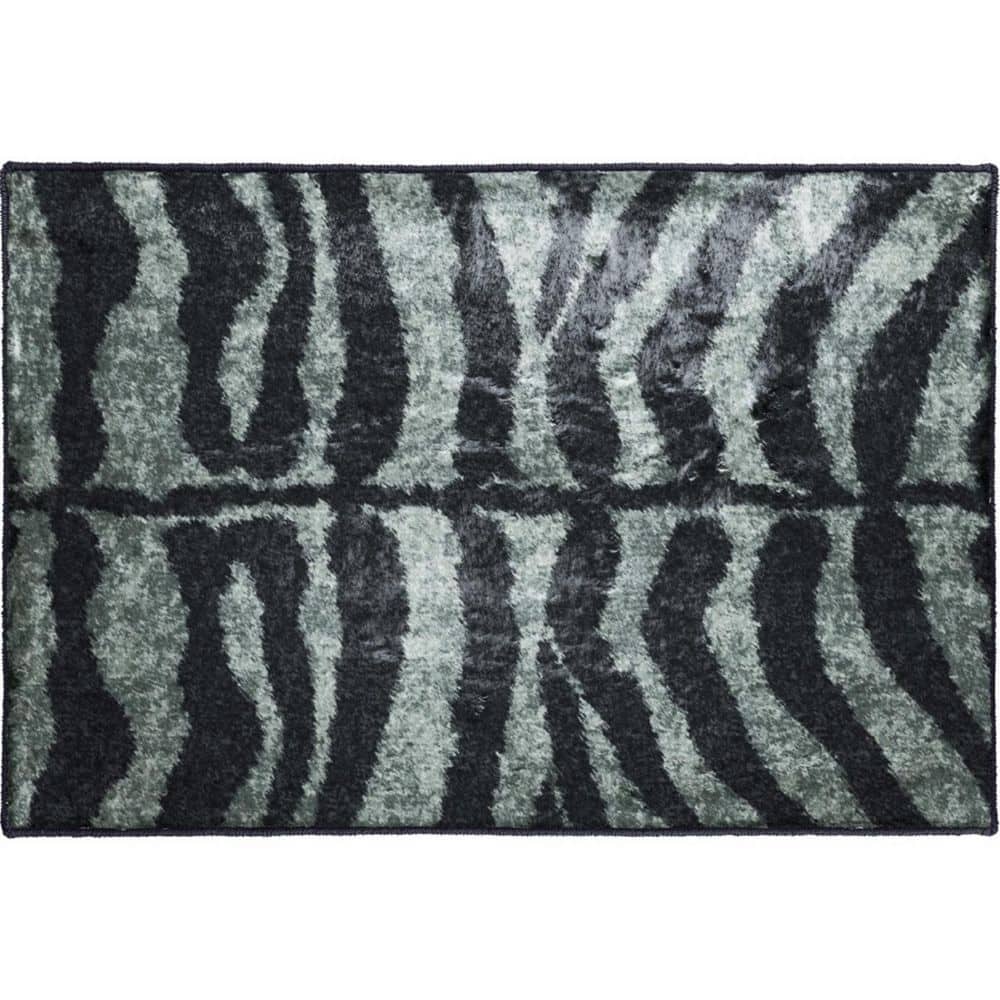HomeRoots 2 X 3 Black Animal Print Runner Rug 2000491643 - The Home Depot