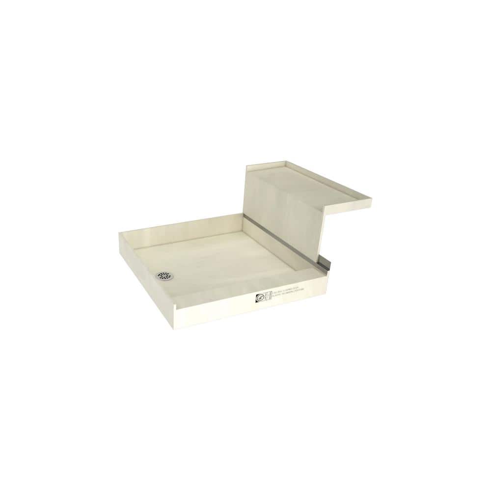 Tile Redi Base'N Bench 60 in. L x 48 in. W Alcove Shower Pan Base and ...