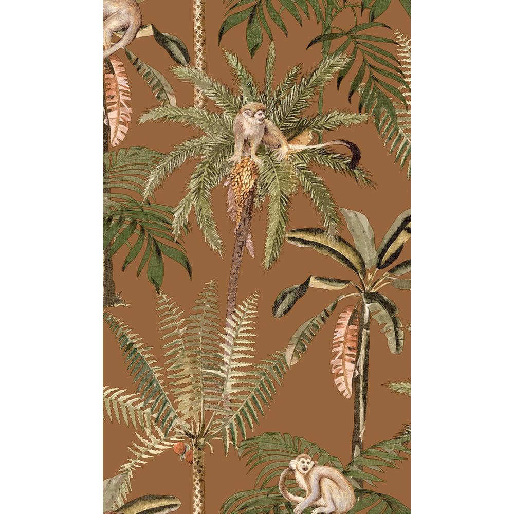 Walls Republic Burnt Orange Monkey Climbing in the Trees Tropical ...