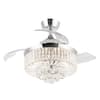 matrix decor 36 in. LED Indoor Chrome Crystal Ceiling Fan with Light ...
