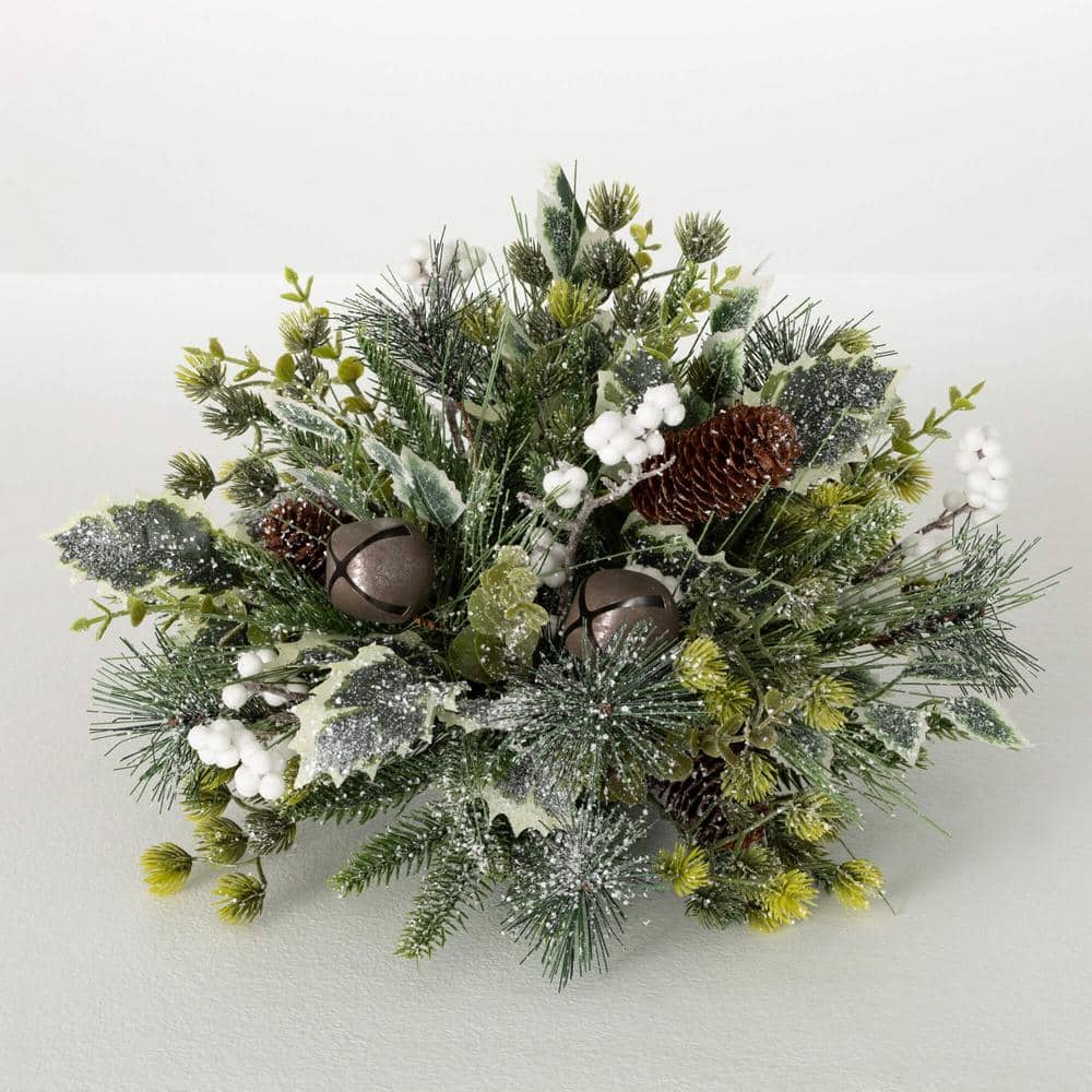 SULLIVANS 10" Mixed Pine Berry Artificial Christmas Orb Centerpiece ...
