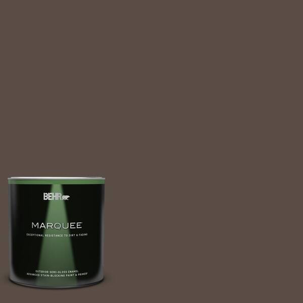 BEHR MARQUEE 1 qt. #PPU5-19 Dark Truffle Semi-Gloss Enamel Exterior ...