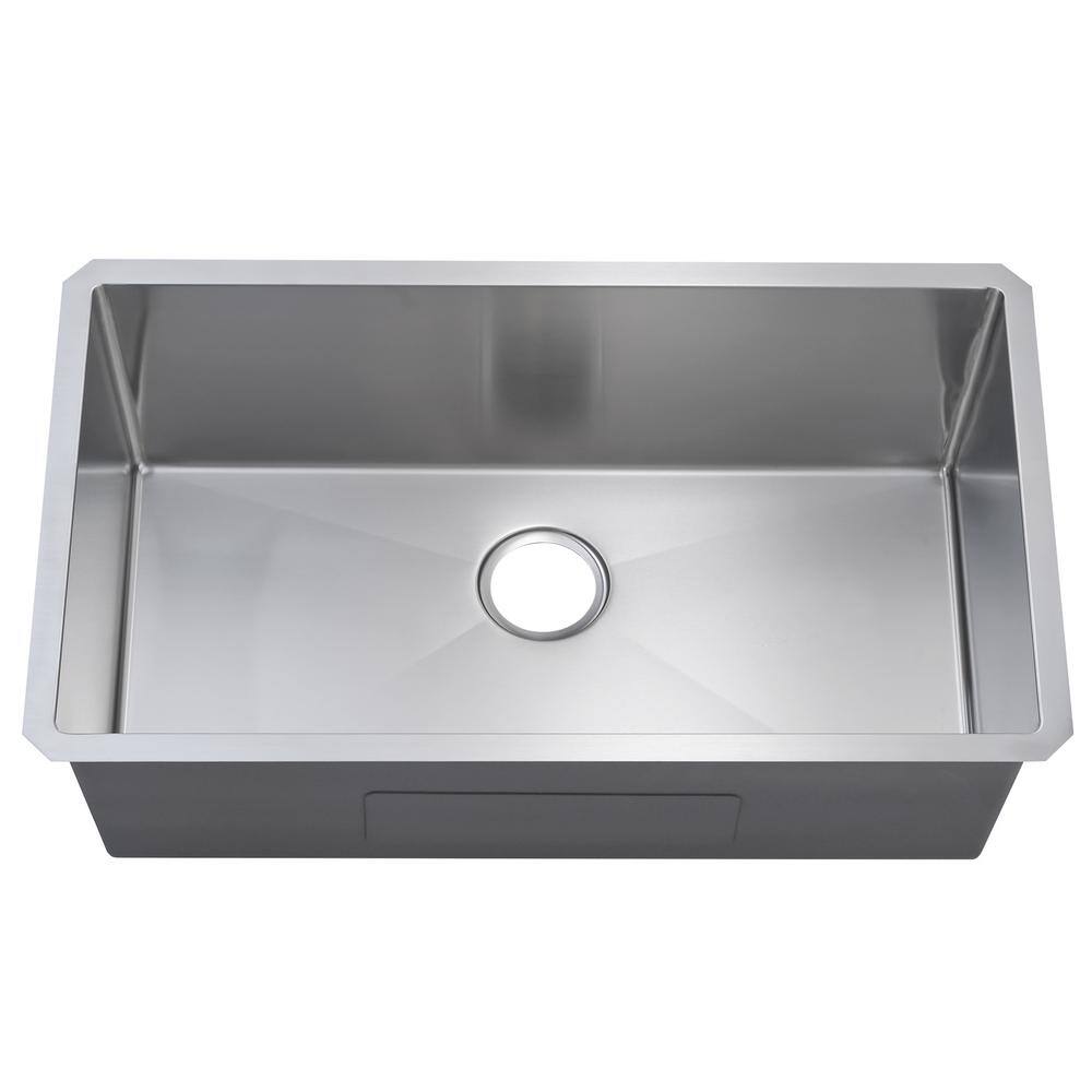Nivencai 32 in. Undermount Single Bowl 16 Gauge Stainless Steel Kitchen ...