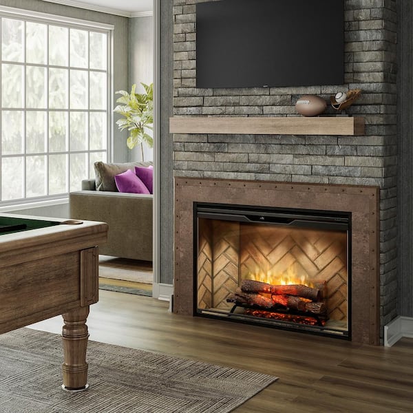 Sierra Flame INS-FM Electric Insert with Dual Steel Surround Fireplace, 34"