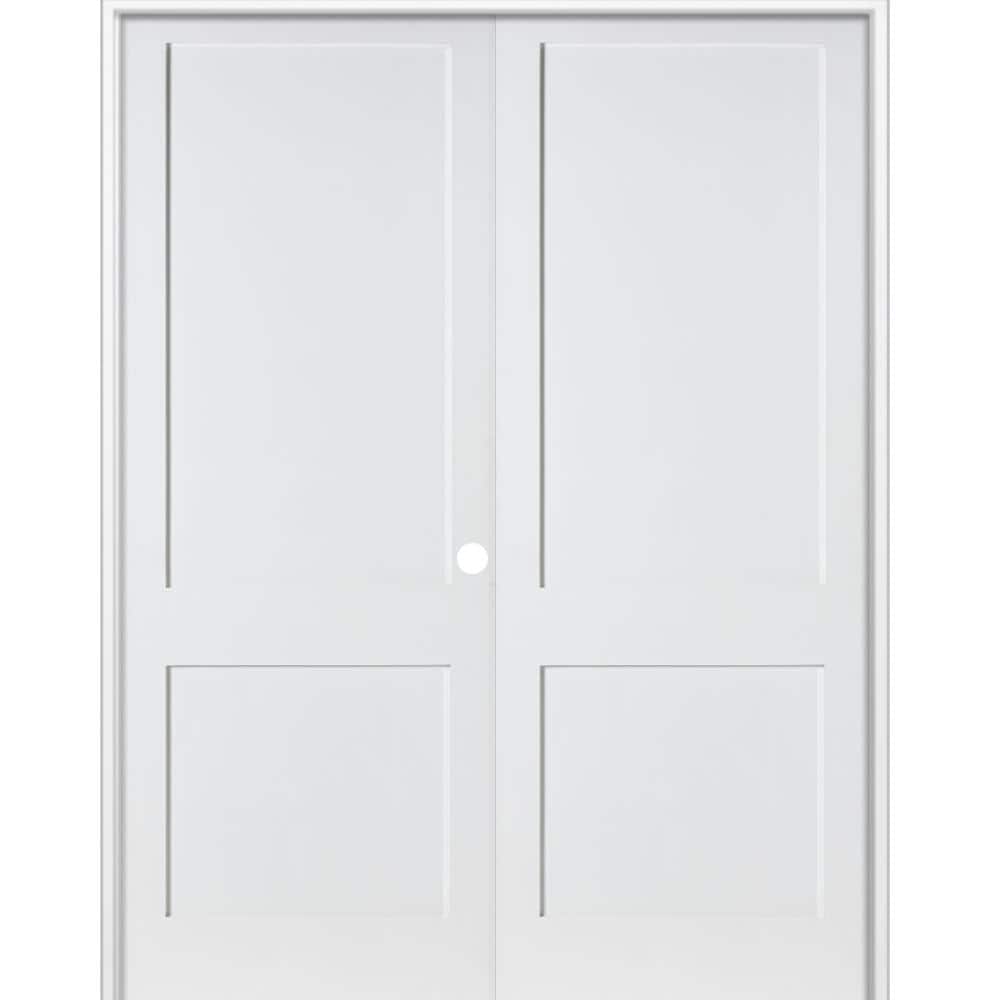 Krosswood Doors 64 in. x 96 in. Craftsman Shaker 2-Panel Left Handed ...