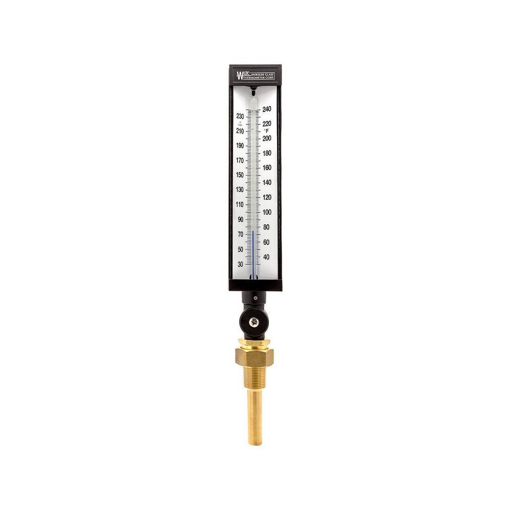 9 in. Scale 30-240 Deg.F Industrial Thermometer for HVAC Utility ...